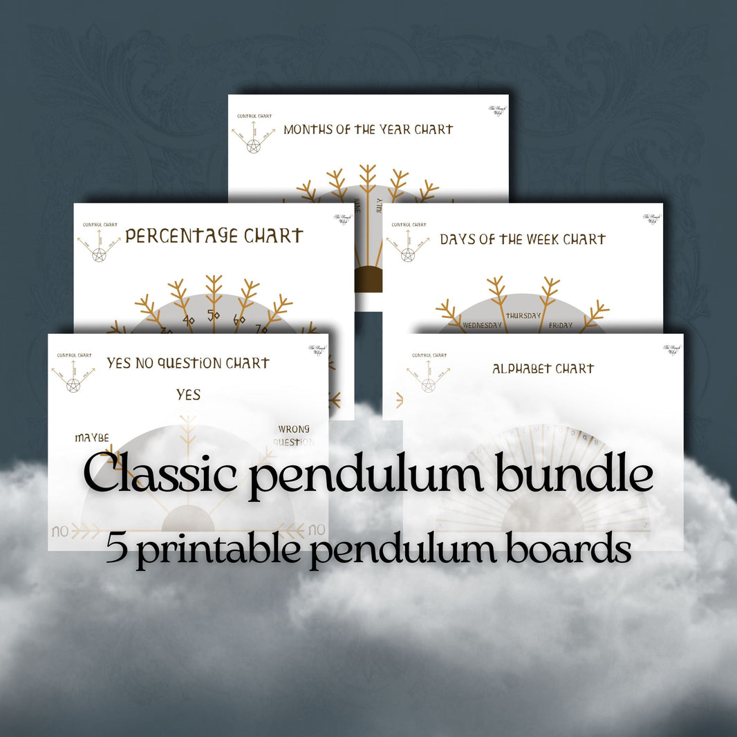 Printable divination boards, for pendulum dowsing, runes, charm casting ...