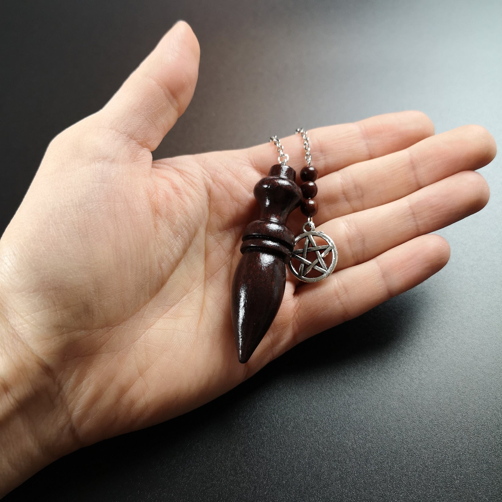 Coconut wood pentacle dowsing pendulum for divination – Baguette Magick